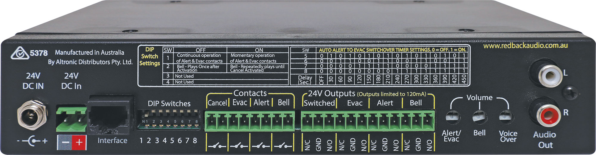 Redback Alert/Evac/Chime Tone Generator - Altronics